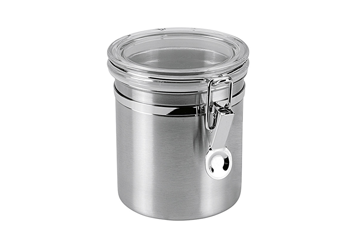 Vorratsdose 0,7L Inox mit Acryldeckel | Pecht.de