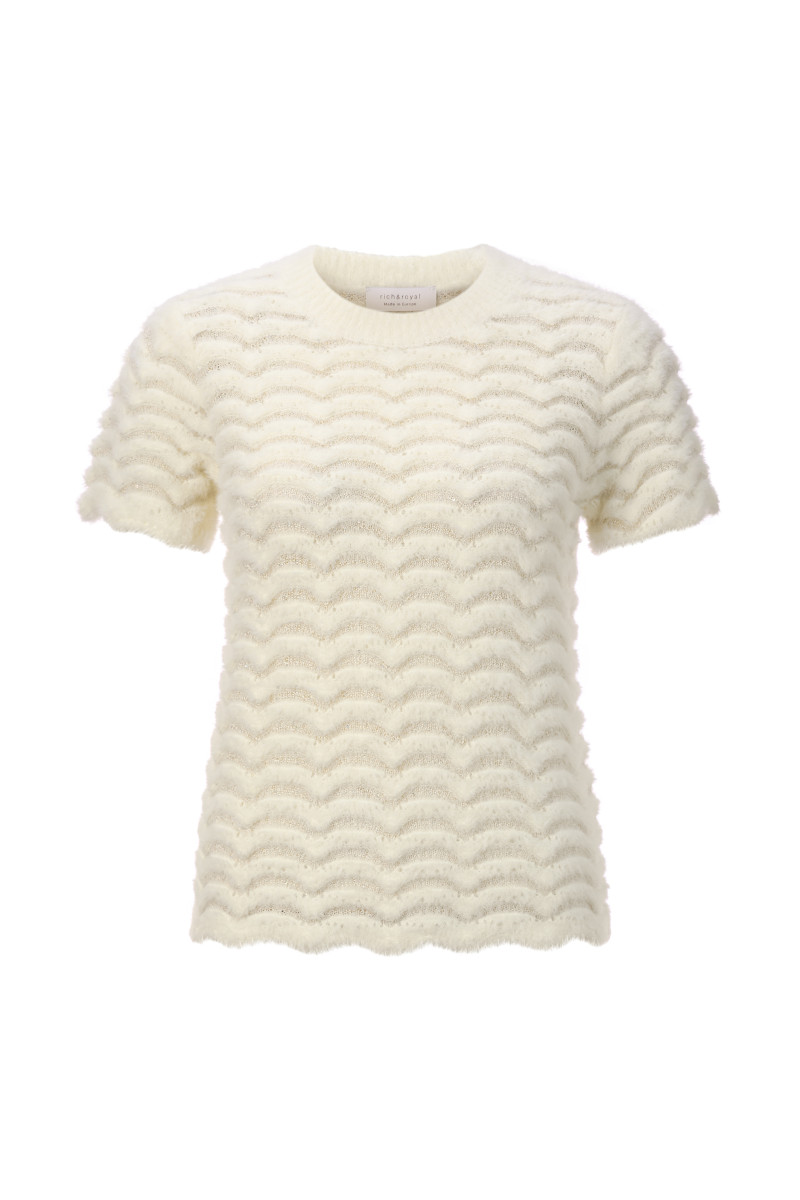 Short Sleeve Crew Neck zig zag Yarn Mix | T-Shirts halbarm | Shirts ...